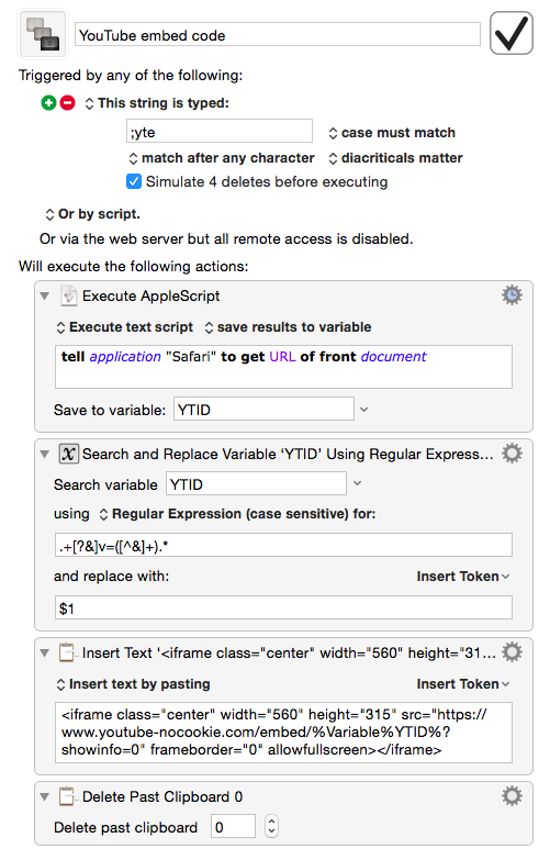 YouTube embedding macro - All this